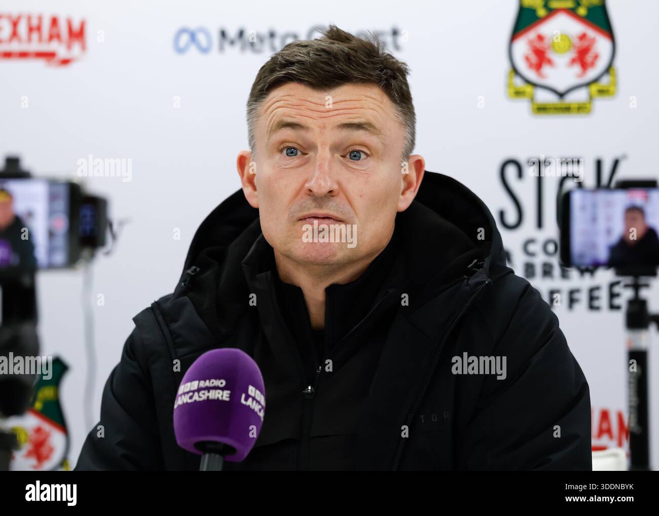 Preston North End manager Paul Heckingbottom speaks with the media at a ...
