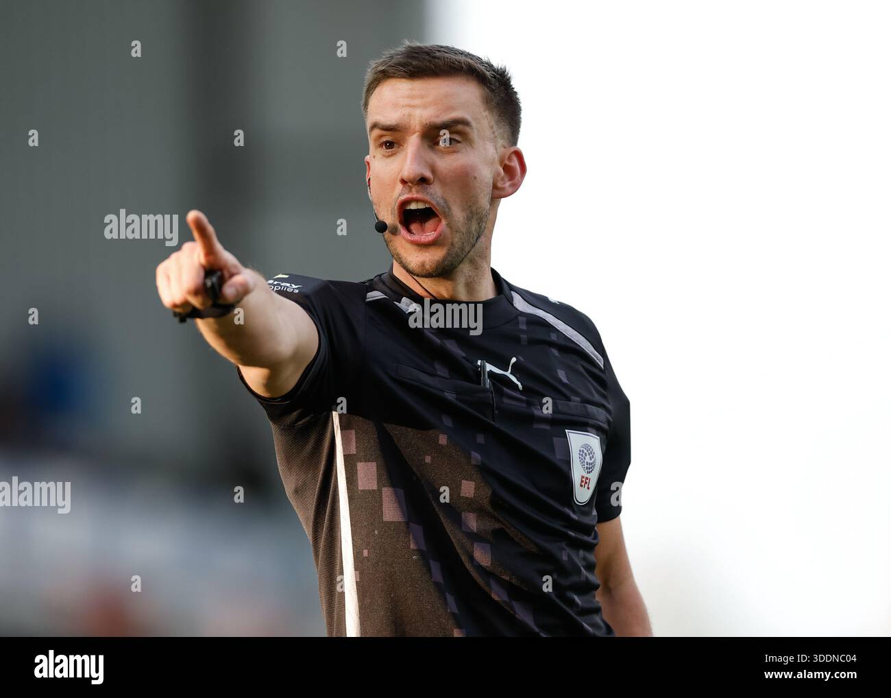 Referee Thomas Kirk during the Sky Bet Championship match at Ewood Park ...