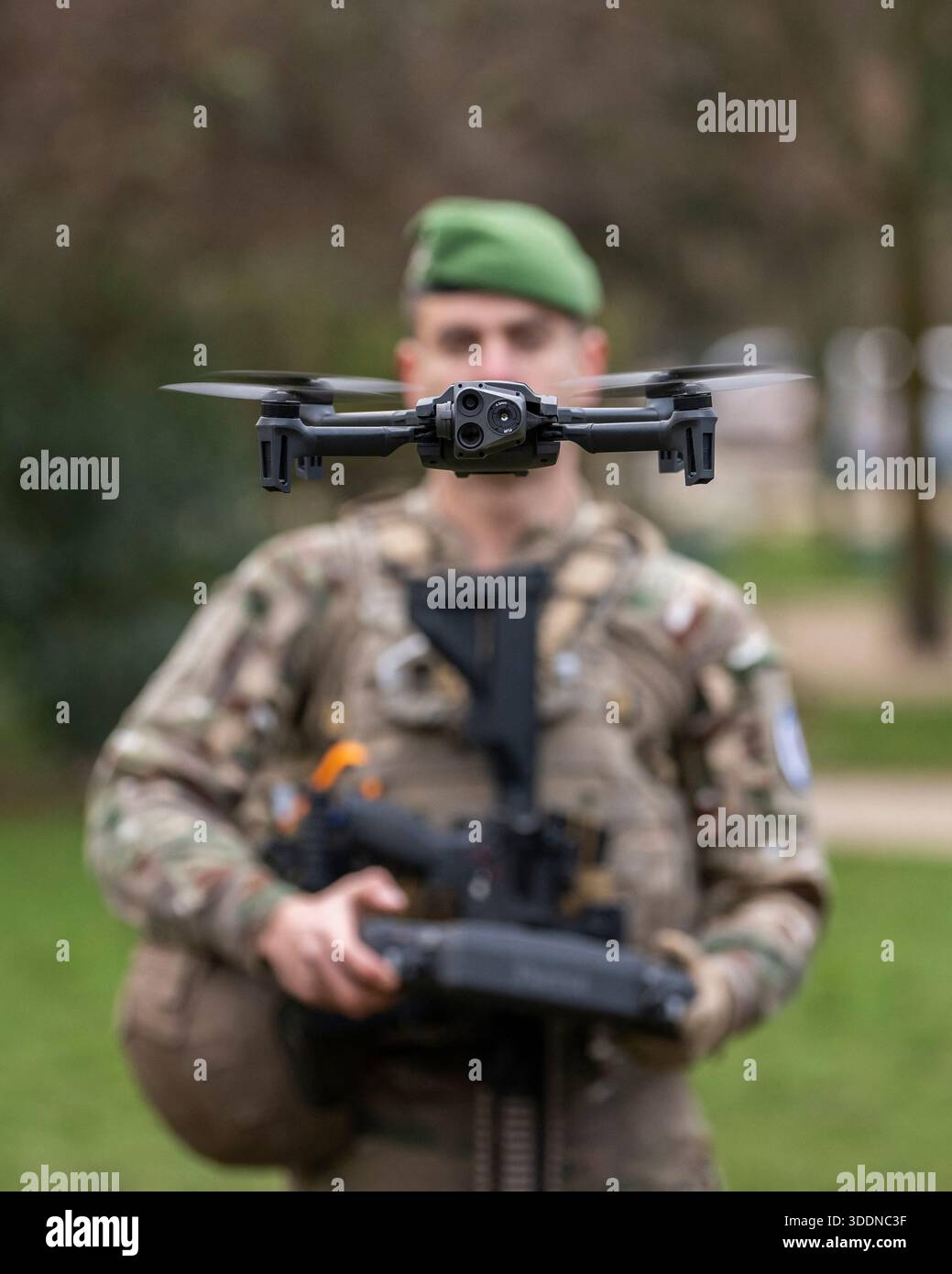 Paris, France. 02nd Jan, 2026. This photo shows a French army drone ...