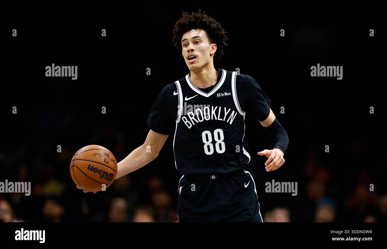 Brooklyn Nets guard Nolan Traore (88) dribbles the ball against the ...
