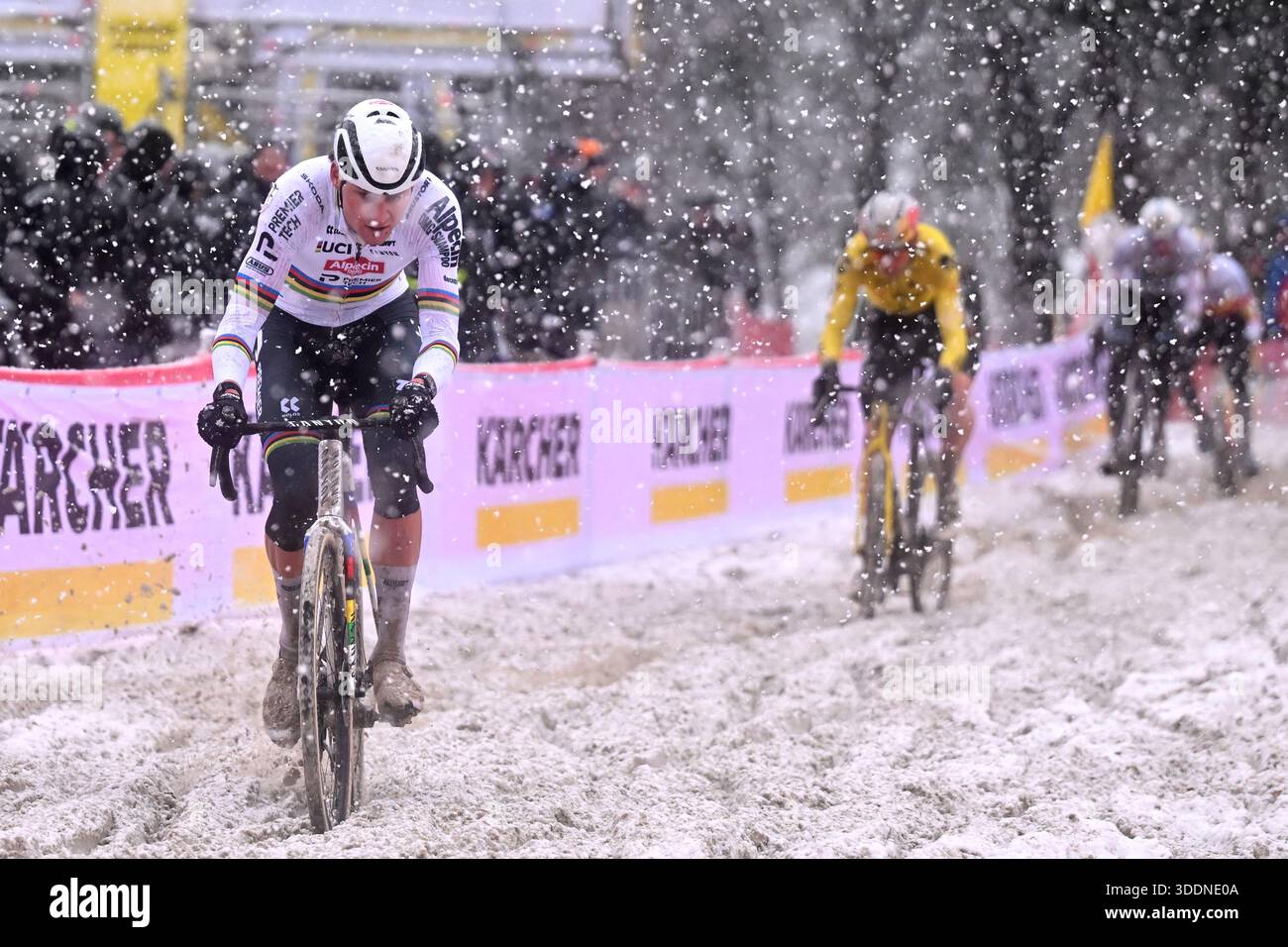 Dutch Mathieu Van Der Poel pictured in action during the men's elite ...