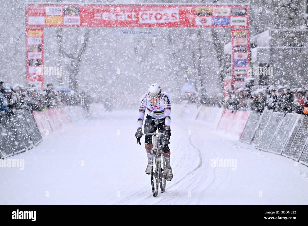 Dutch Mathieu Van Der Poel pictured in action during the men's elite ...