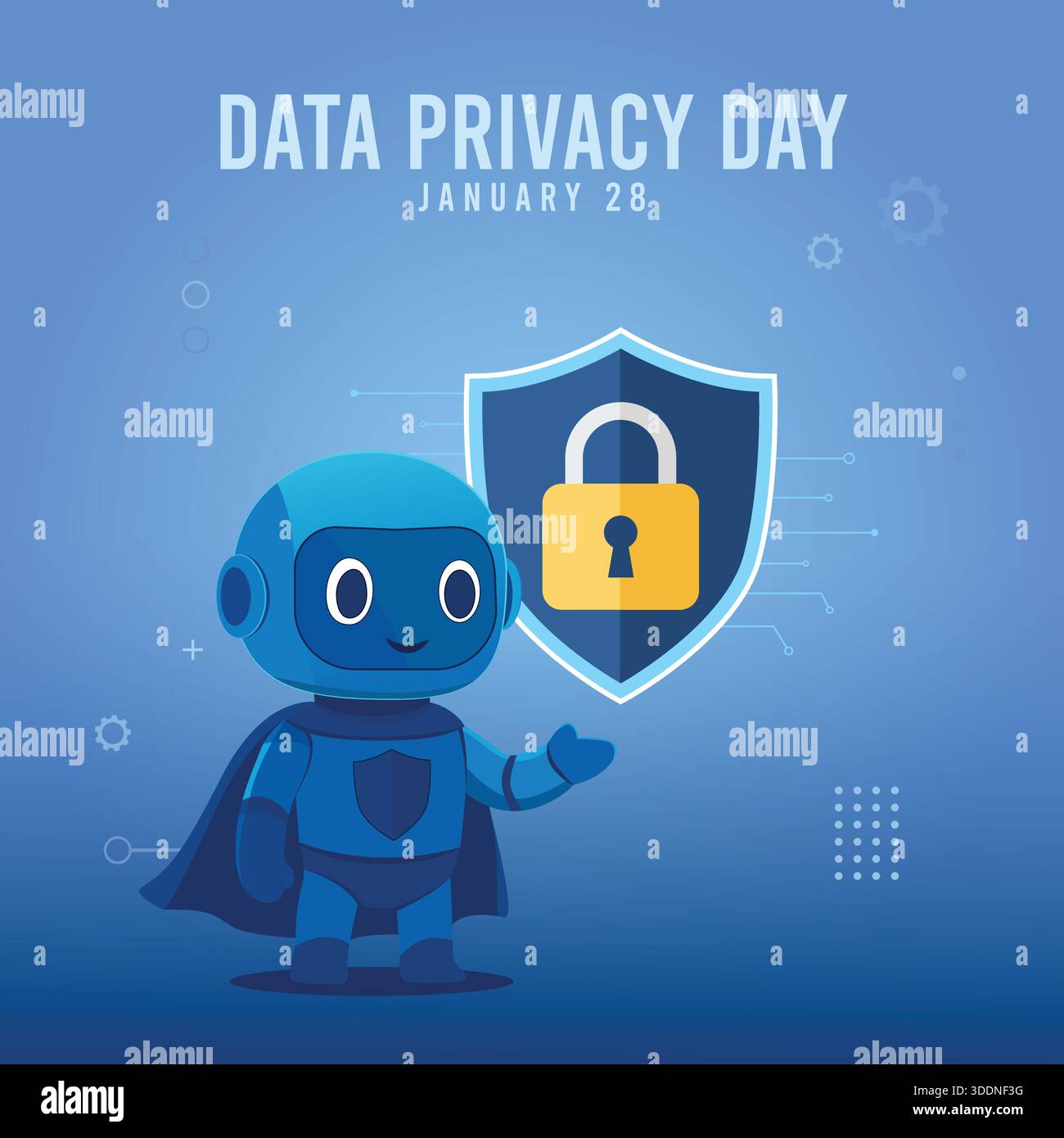 Data Privacy Day Digital Protection Cybersecurity Stock Vector Image ...