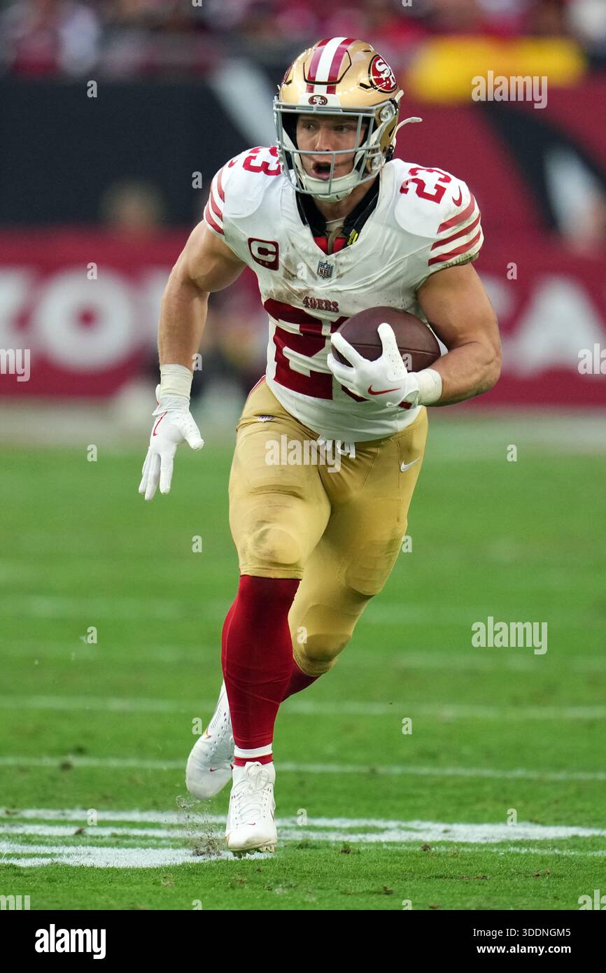 San Francisco 49ers running back Christian McCaffrey (23) against the ...
