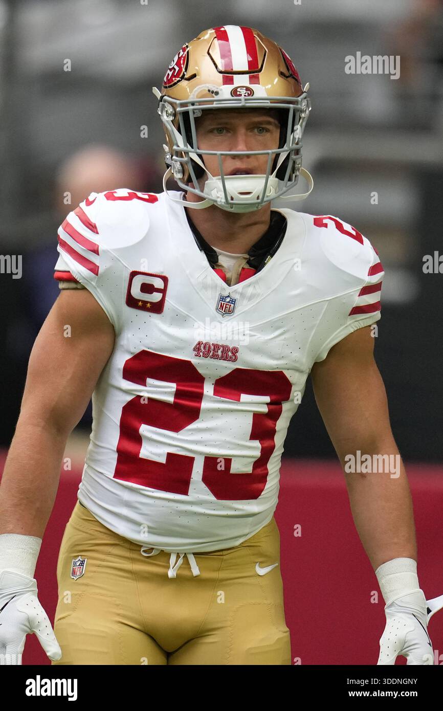 San Francisco 49ers running back Christian McCaffrey (23) against the ...