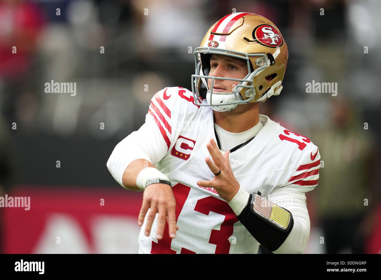 San Francisco 49ers quarterback Brock Purdy (13) against the Arizona ...