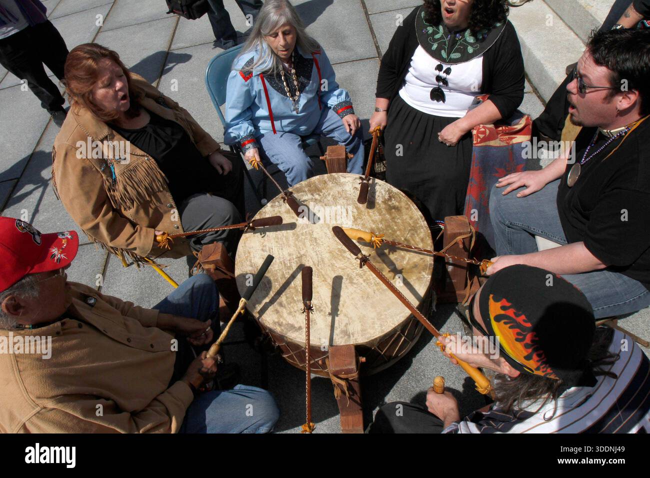 FILE - Members of Abenaki tribes celebrate at the Statehouse in ...