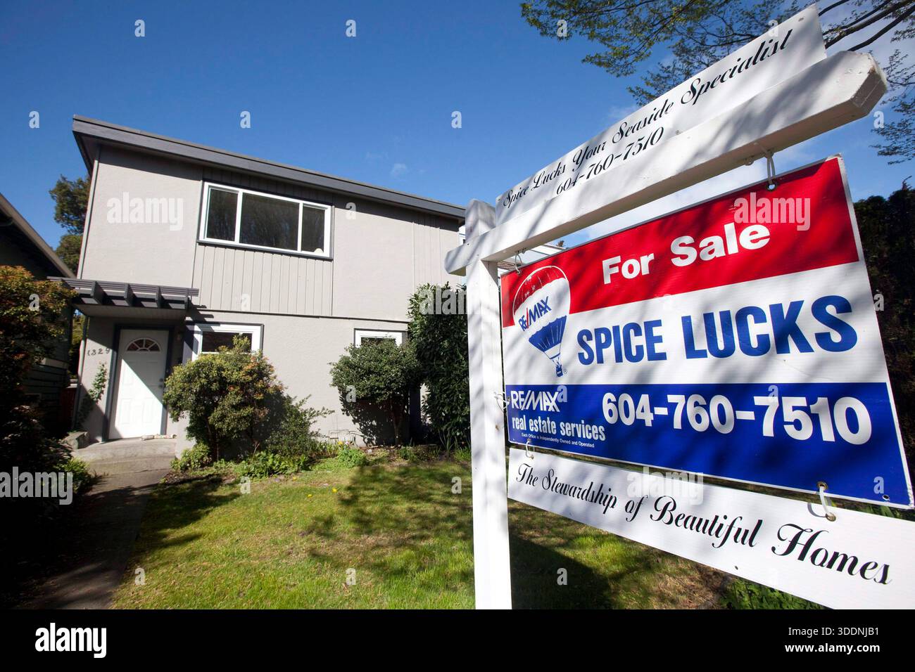 A for sale sign sits outside a home in Vancouver on April 8, 2010. THE ...