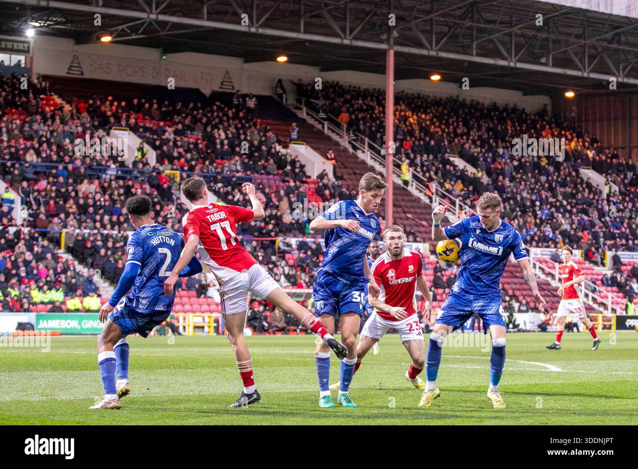(SPO) Players battling for the ball during the EFL League 2 2026 match ...