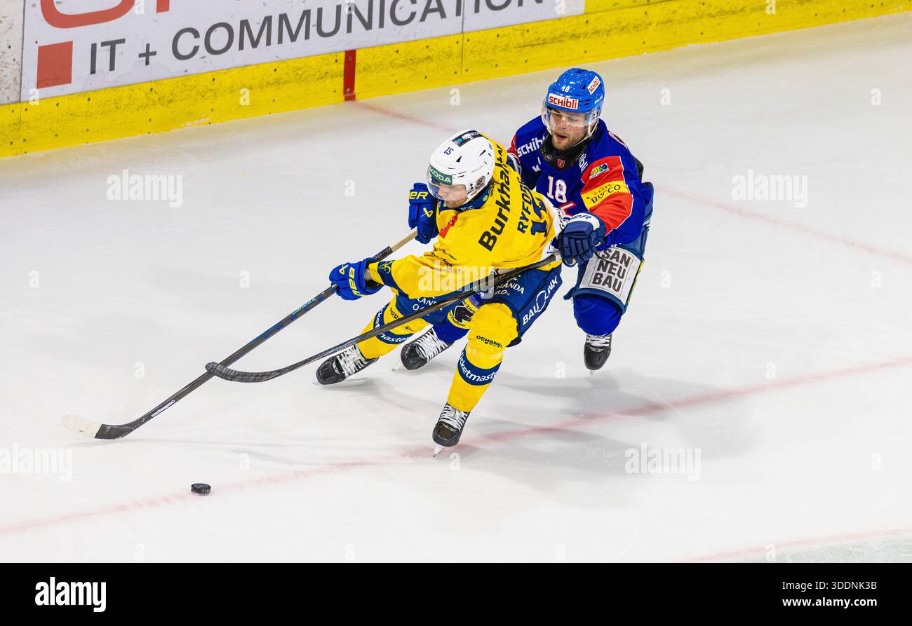 Kloten, Switzerland, 2nd Jan 2026:Duel between #18 Dario Sidler (Kloten ...