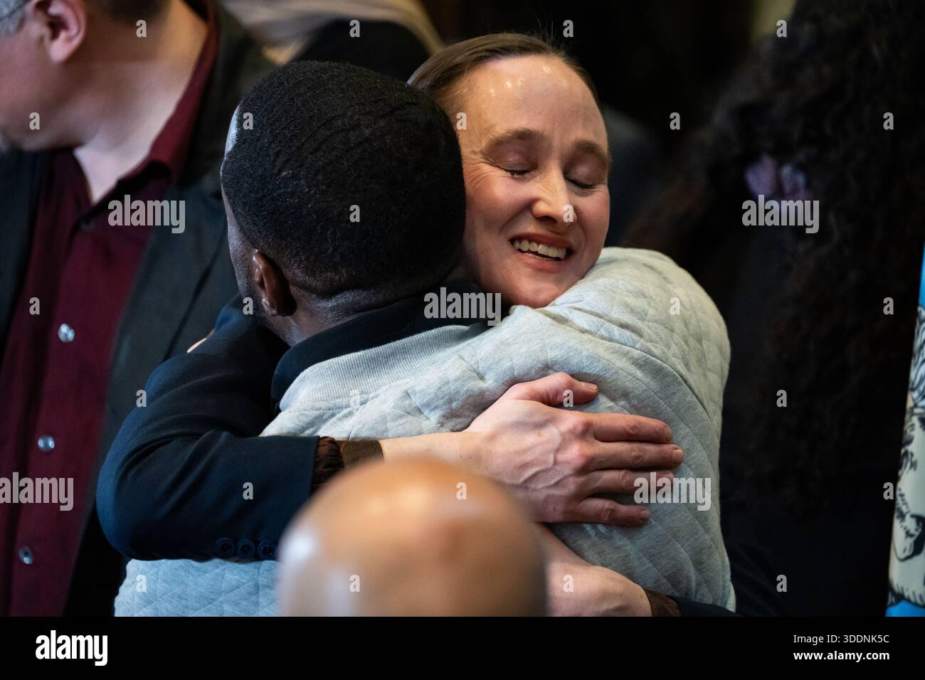 Seattle, USA. 2nd Jan, 2026. Mayor Katie Wilson is sworn in at City ...