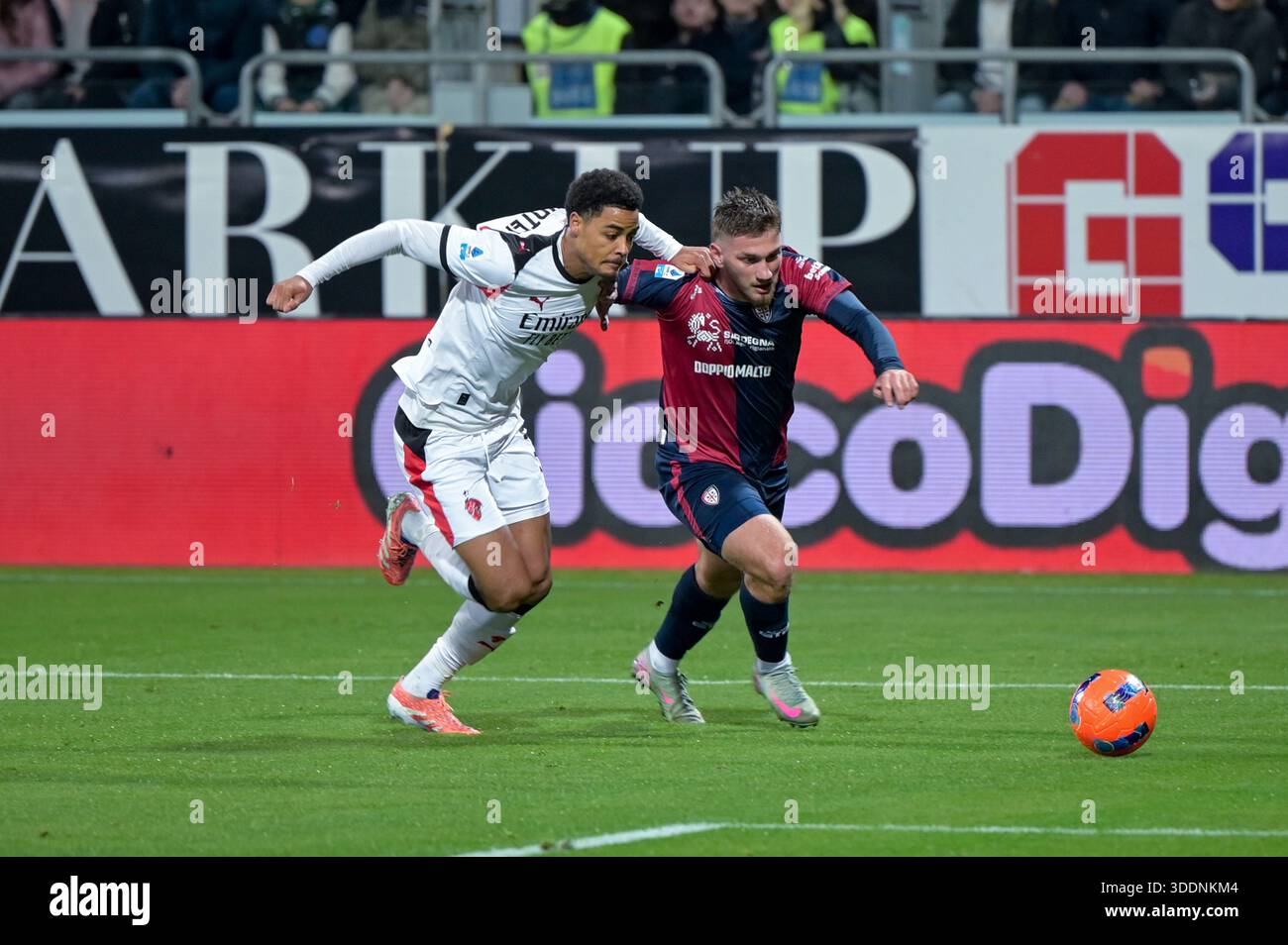 Cagliari's Semih Kılıçsoy in action during the Serie A soccer match ...
