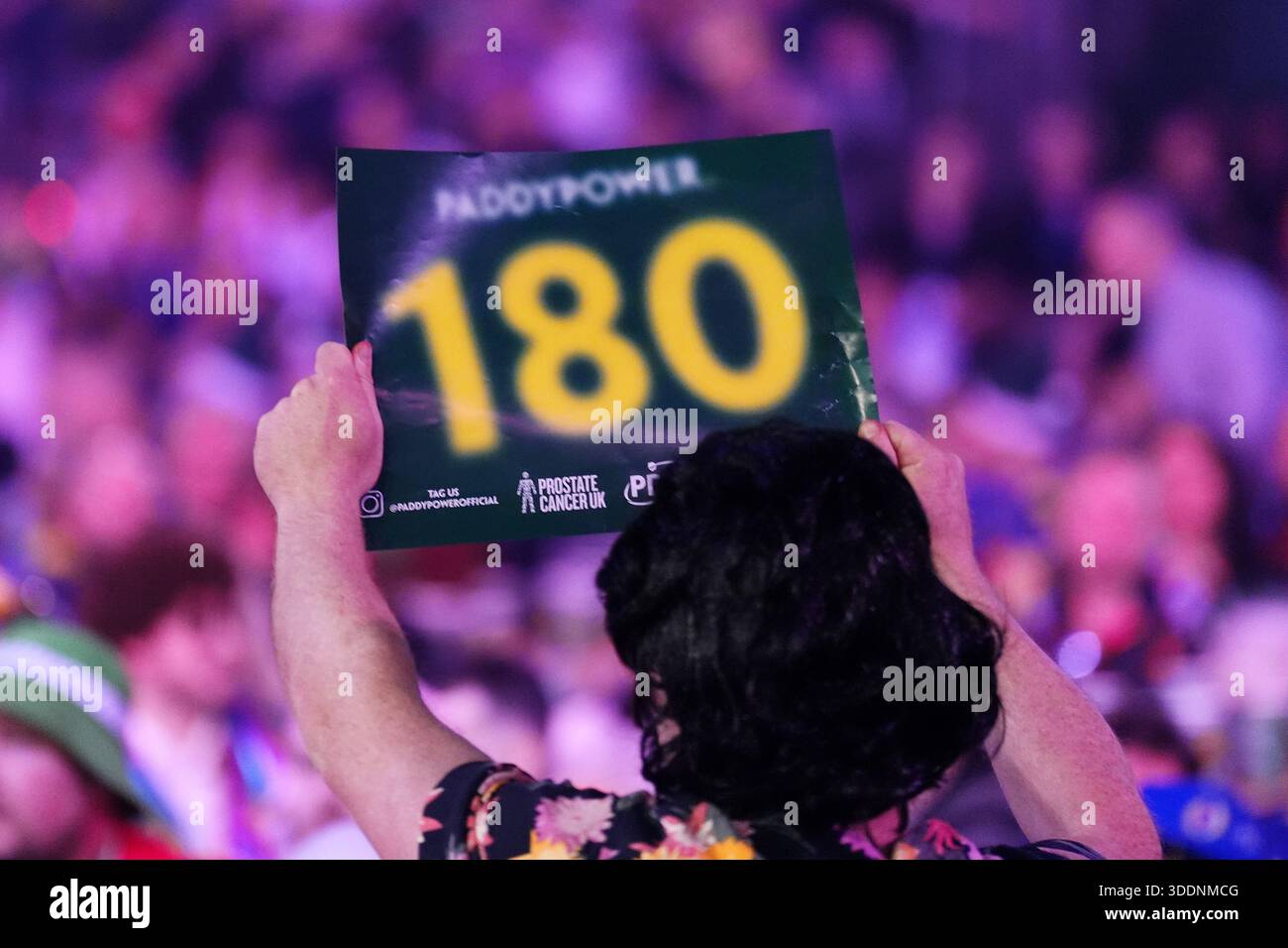 A blurred Paddy Power 180 banner on day nineteen of the Paddy Power ...