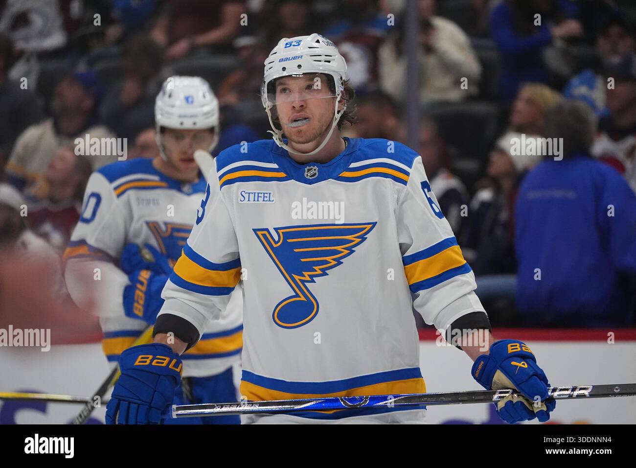 St. Louis Blues left wing Jake Neighbours (63) in the second period of ...