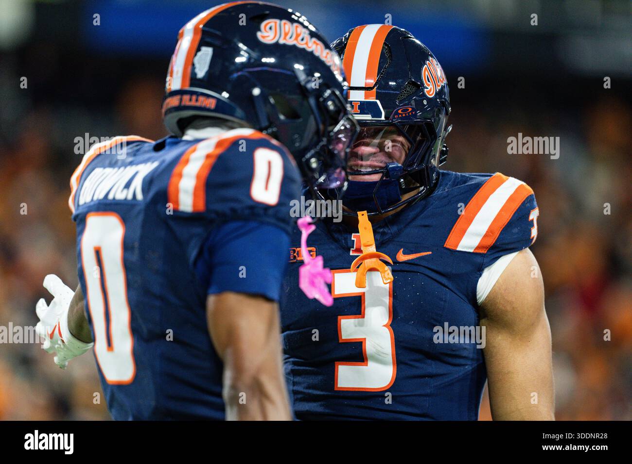 Illinois Fighting Illini running back Kaden Feagin (3) celebrates with ...