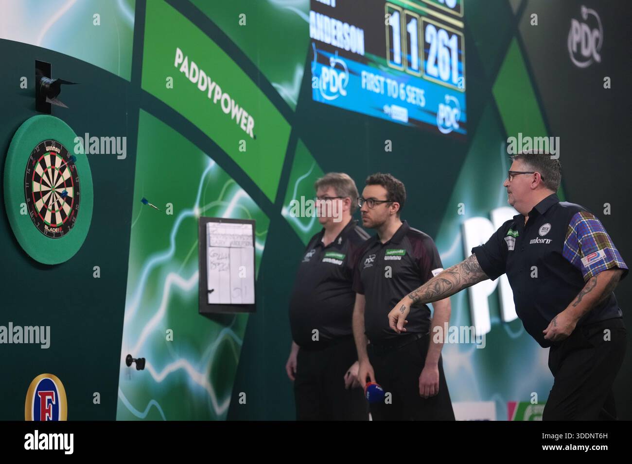 Scotland's Gary Anderson throws a dart during the World Darts ...