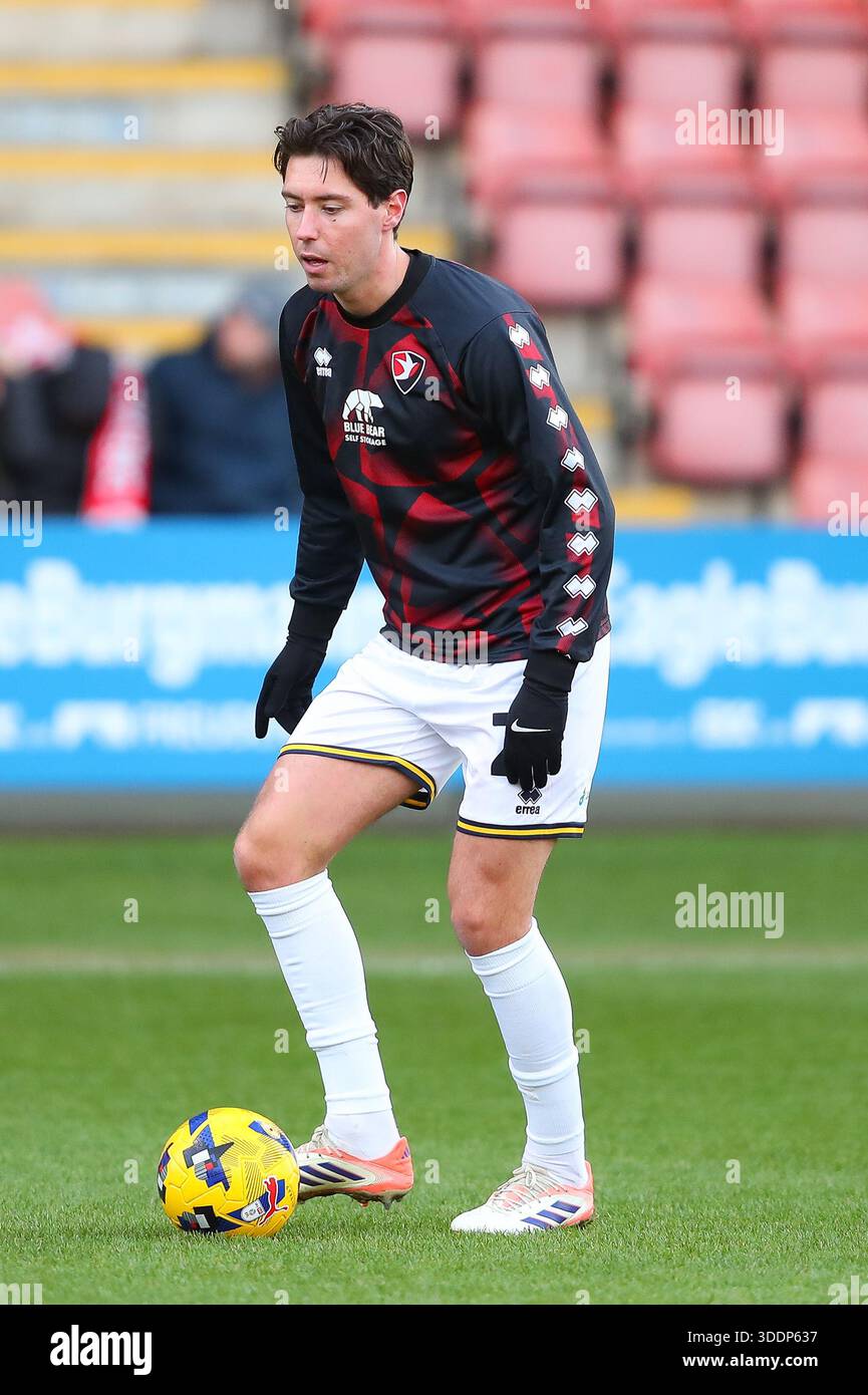 Crewe, UK, 1st January 2026.Arkell Jude-Boyd of Cheltenham warming up ...