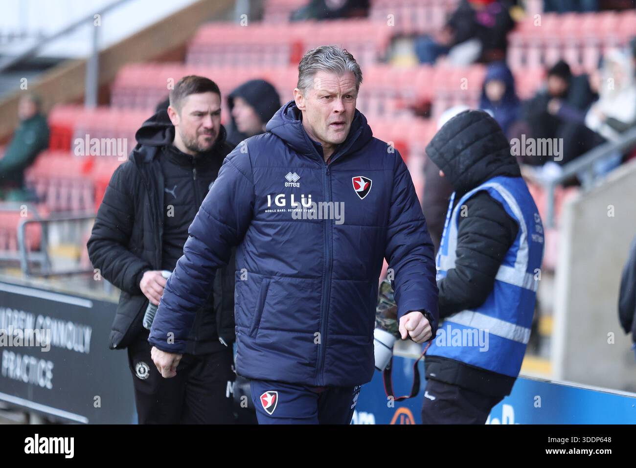 Crewe, UK, 1st January 2026. Steve Cotterill, manager of Cheltenham ...