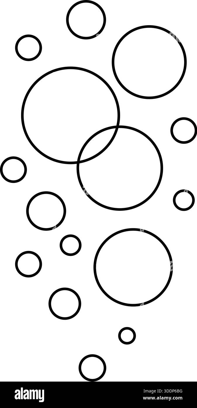 Minimal black line bubbles. Abstract outline circles for hygiene icons ...