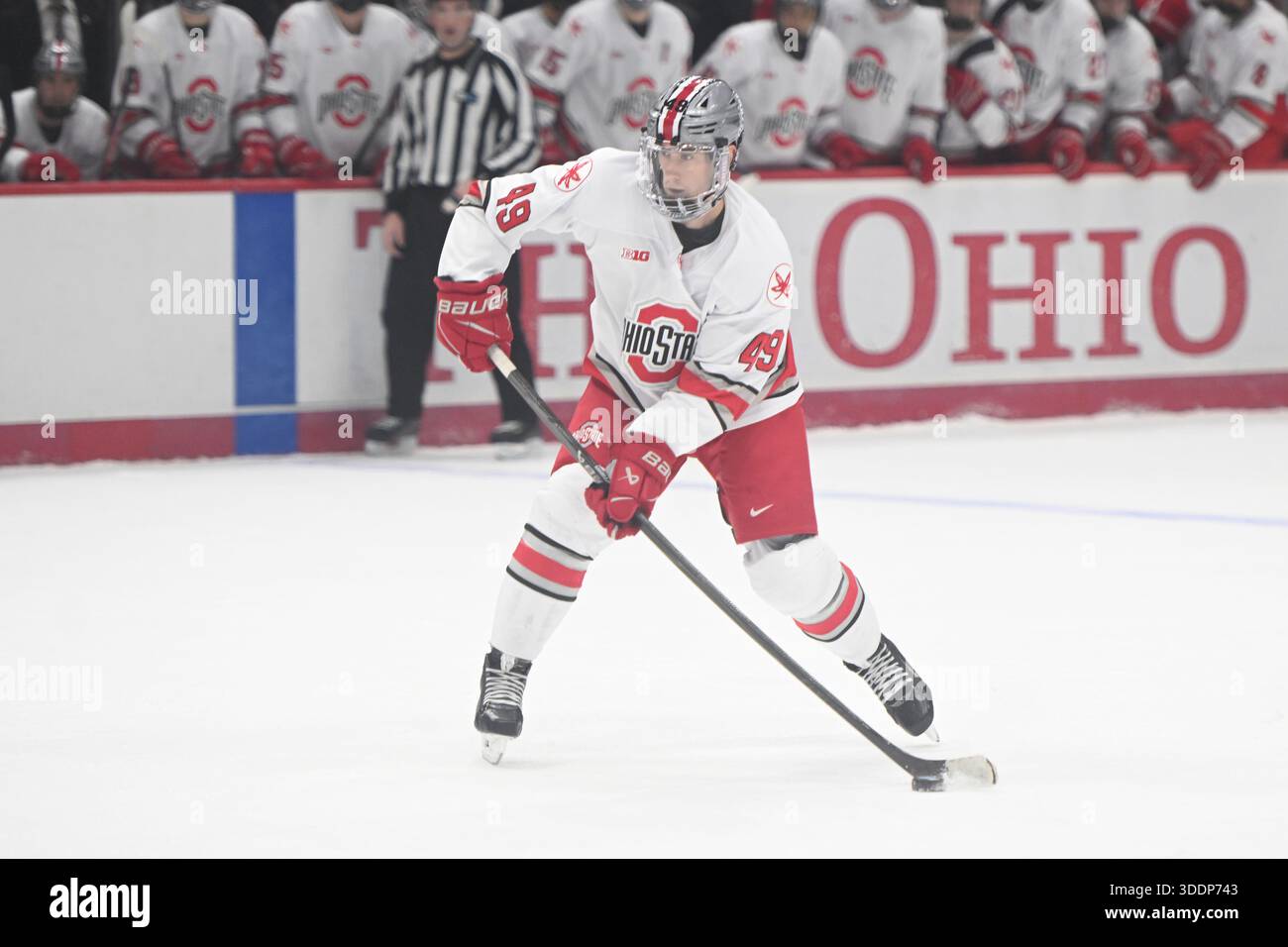 January 2, 2026: Ohio State Buckeyes forward Jake Karabela (49) takes a ...