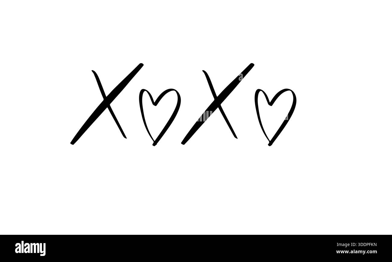 Flat drawing heart happy Black and White Stock Photos & Images - Alamy