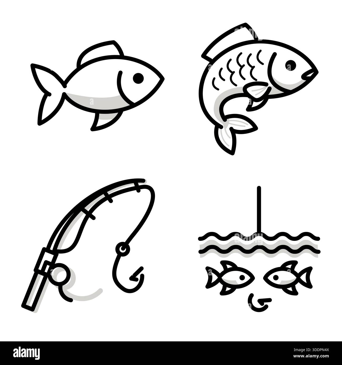 Art bait black outline Cut Out Stock Images & Pictures - Alamy
