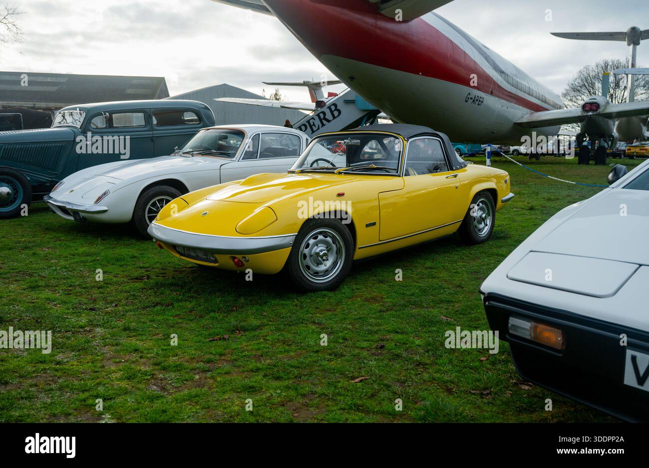 Classic cars gathered at the 2026 Brooklands Museum New Years Day event ...