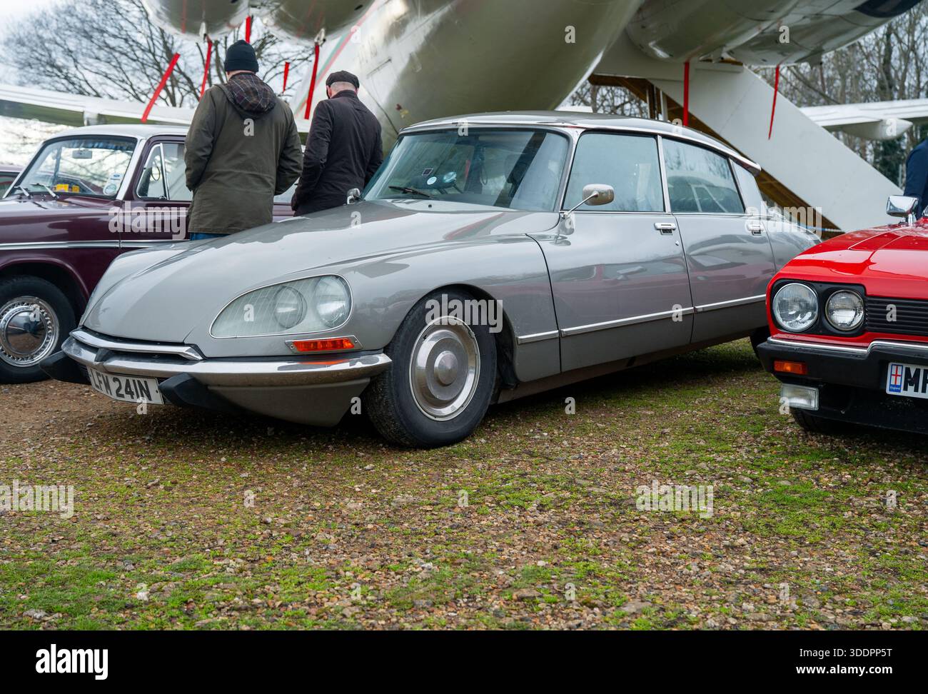 Classic cars gathered at the 2026 Brooklands Museum New Years Day event ...