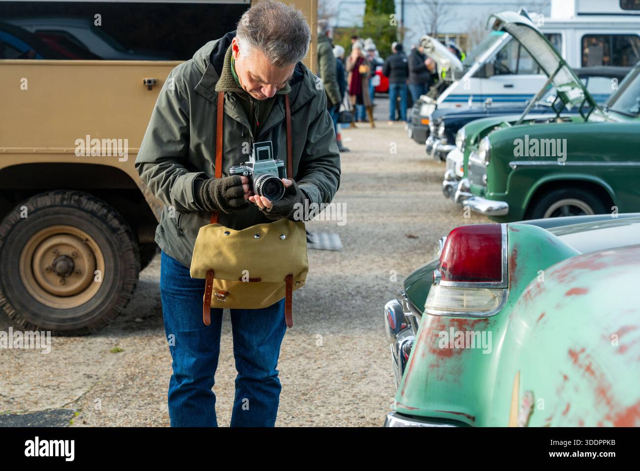 Classic cars gathered at the 2026 Brooklands Museum New Years Day event ...