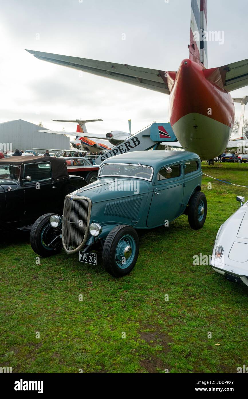 Classic cars gathered at the 2026 Brooklands Museum New Years Day event ...