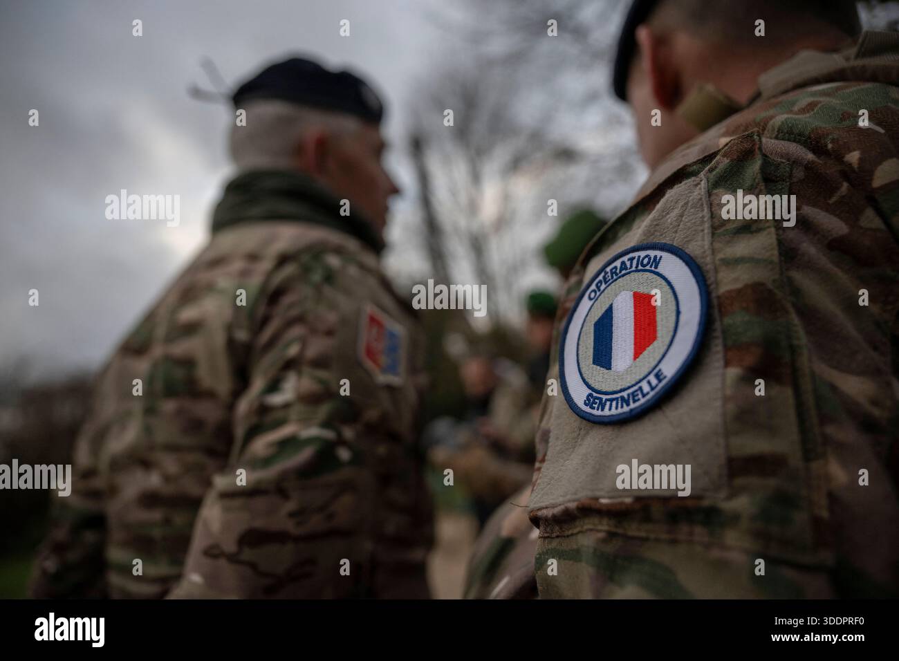 This photo shows a French army soldier during a Sentinelle mission in ...