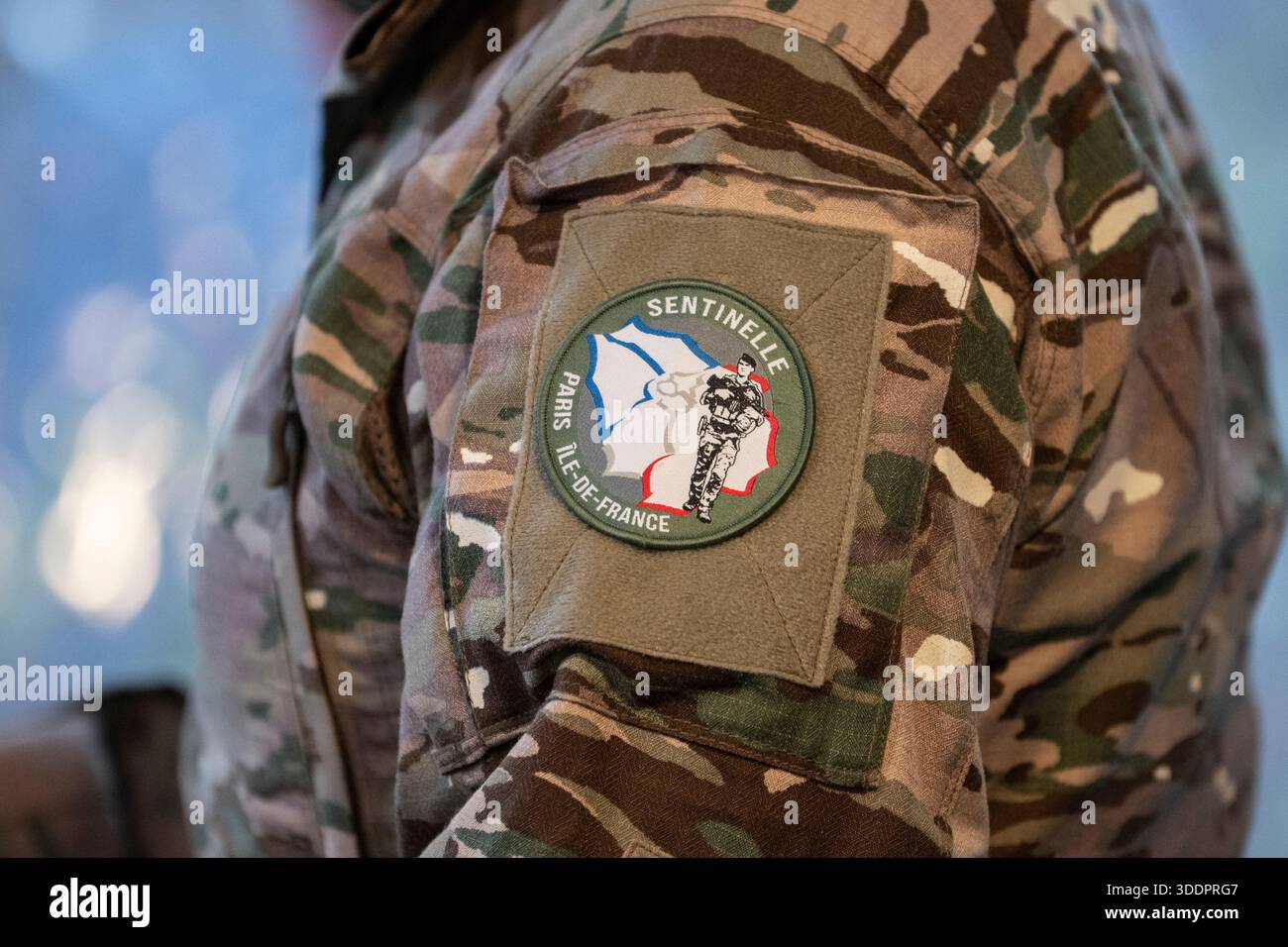 This photo shows a French army soldier during a Sentinelle mission in ...