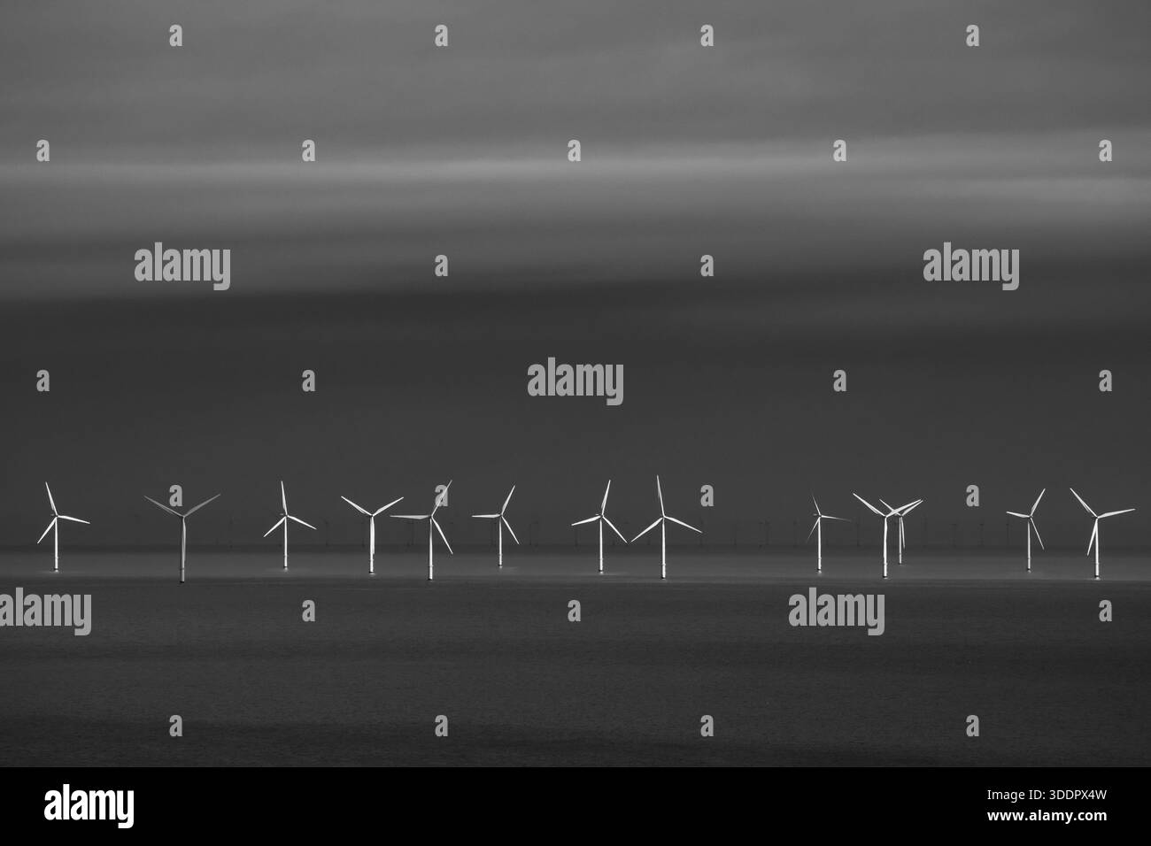 Offshore wind farm installation Black and White Stock Photos & Images ...