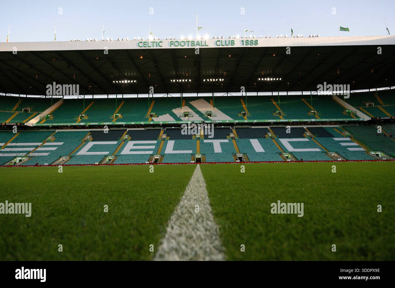 GLASGOW, SCOTLAND - JANUARY 03: A general view of Celtic Park Stadium ...