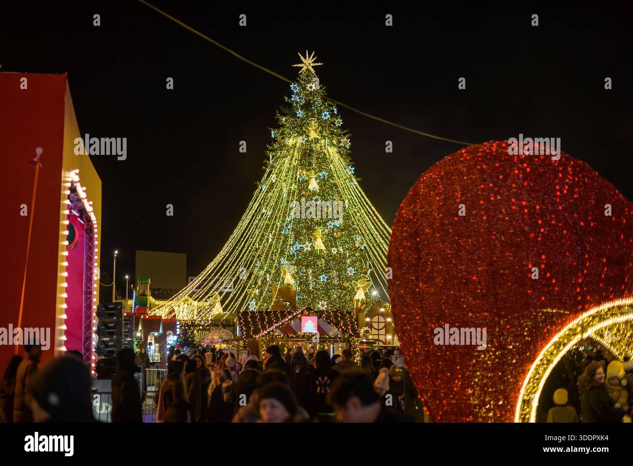 Traditional Christmas market and village in Tbilisi, capital of Georgia ...
