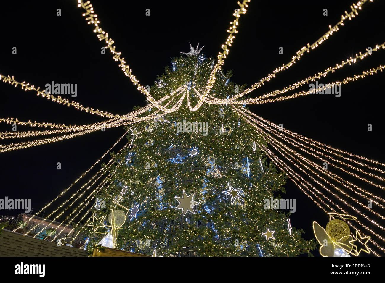 Traditional Christmas tree at Christmas market and village in Tbilisi ...