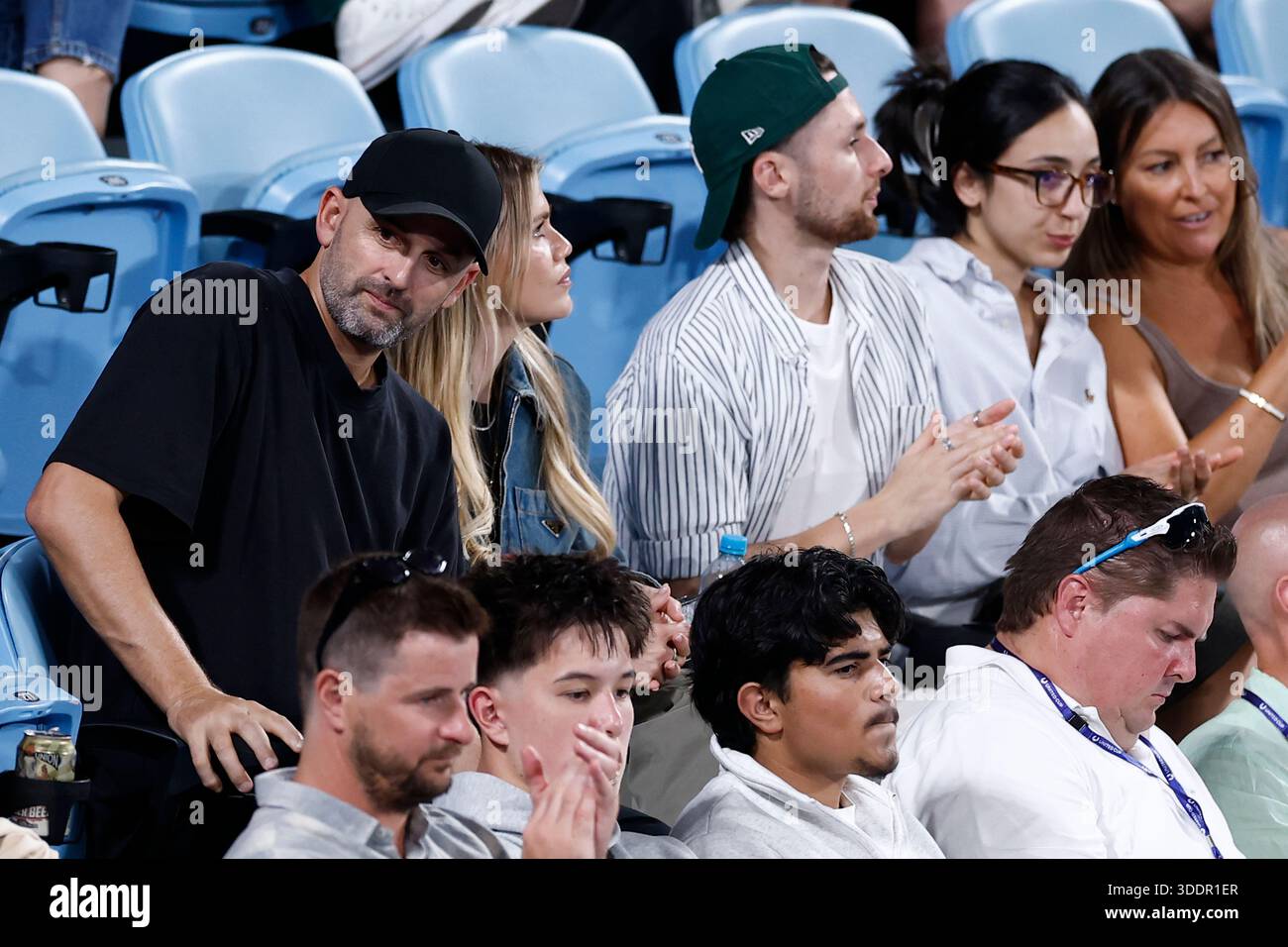 Australian international cricketer Nathan Lyon looks on during day two ...