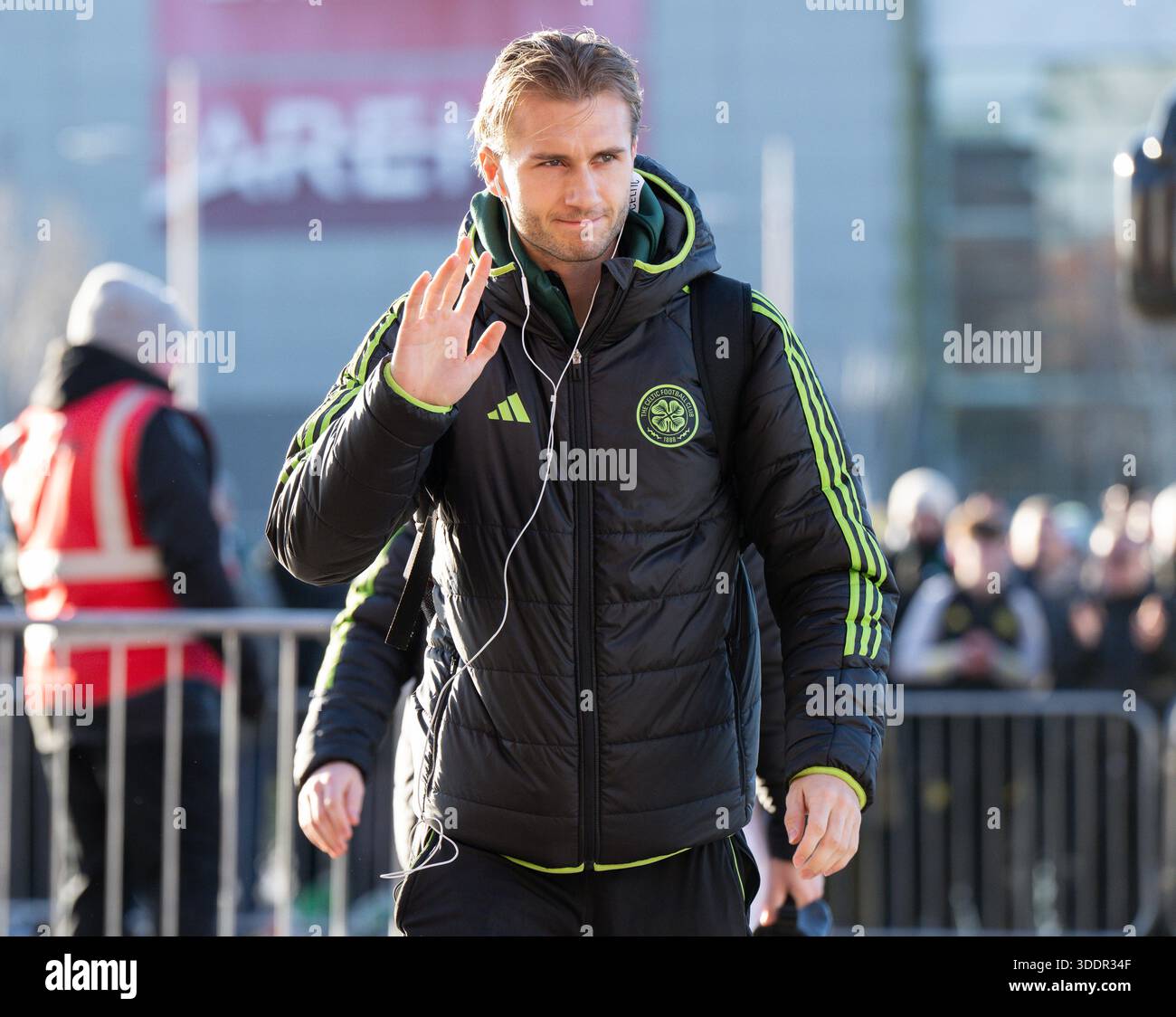 GLASGOW, SCOTLAND - JANUARY 03: Celtic’s Benjamin Nygren arrives before ...