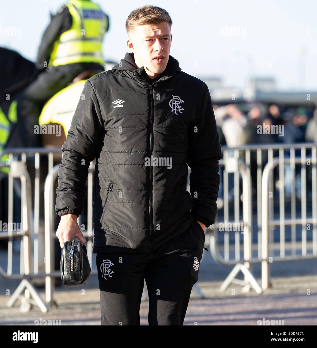 GLASGOW, SCOTLAND - JANUARY 03: Rangers' Connor Barron arrives before a ...