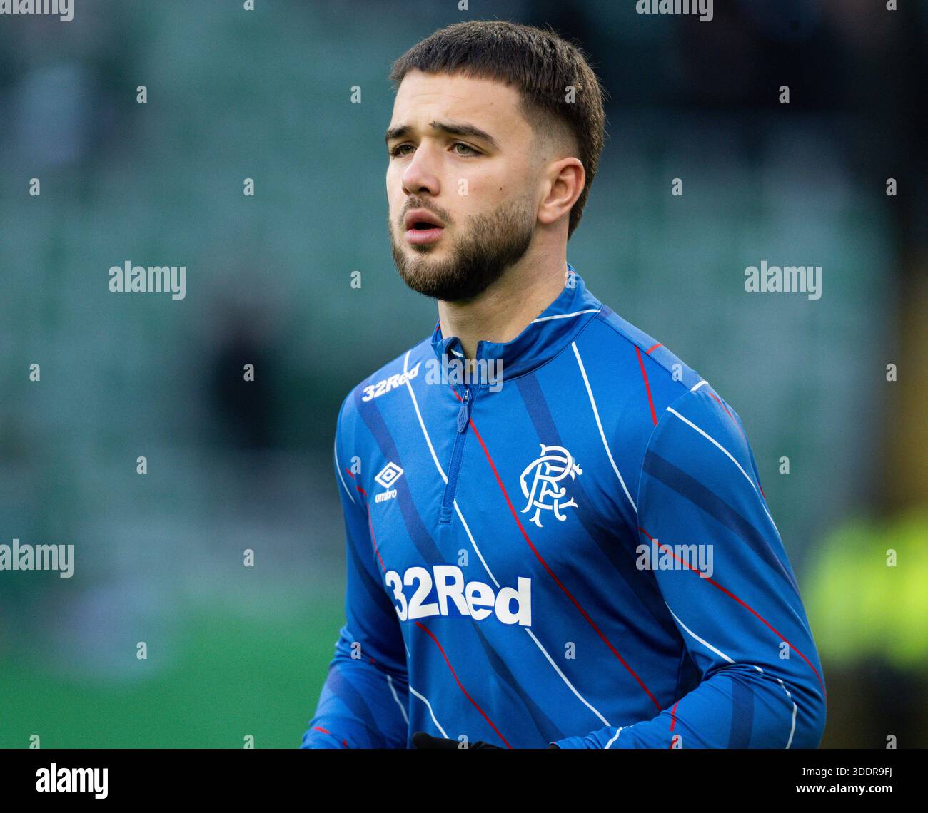 GLASGOW, SCOTLAND - JANUARY 03: Rangers' Nicolas Raskin warms up before ...