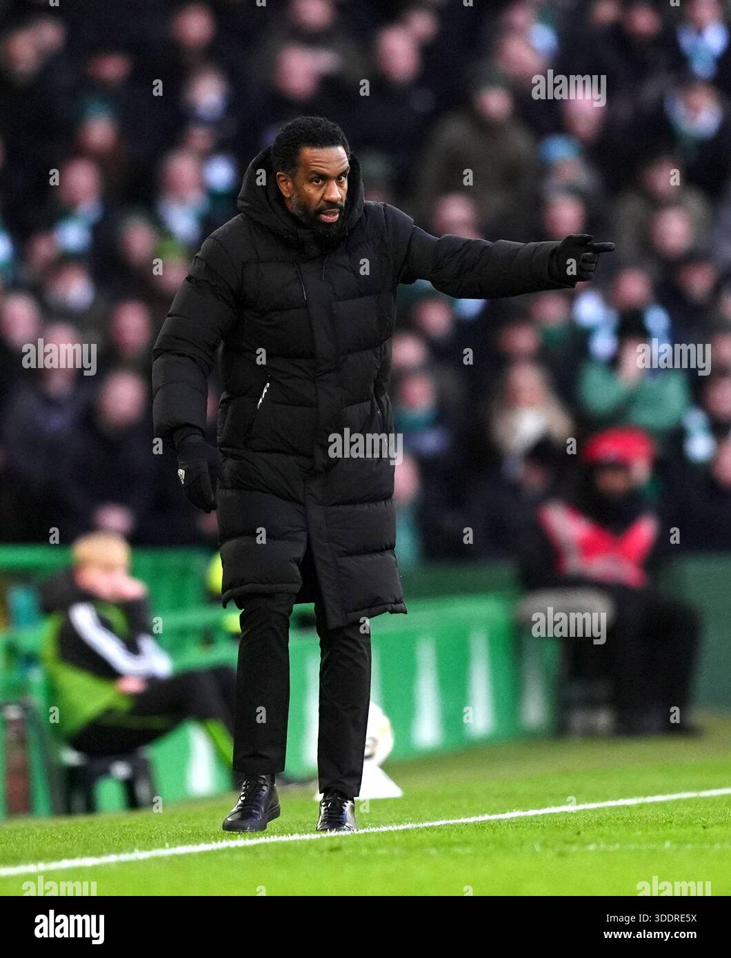 Celtic manager Wilfried Nancy gestures on the touchline during the ...