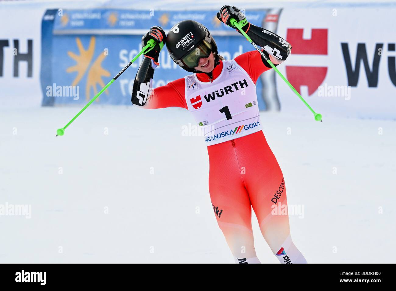 Kranjska Gora, Slovenia, January 03rd 2026. Camille Rast of Switzerland ...
