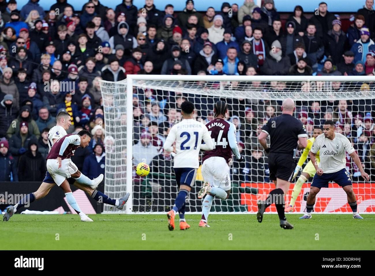 Aston Villa's Ollie Watkins scores their side's first goal during the ...