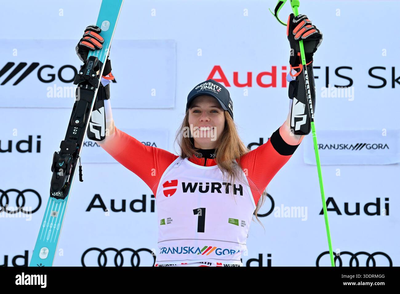 Kranjska Gora, Slovenia, January 03rd 2026. First place Camille Rast of ...