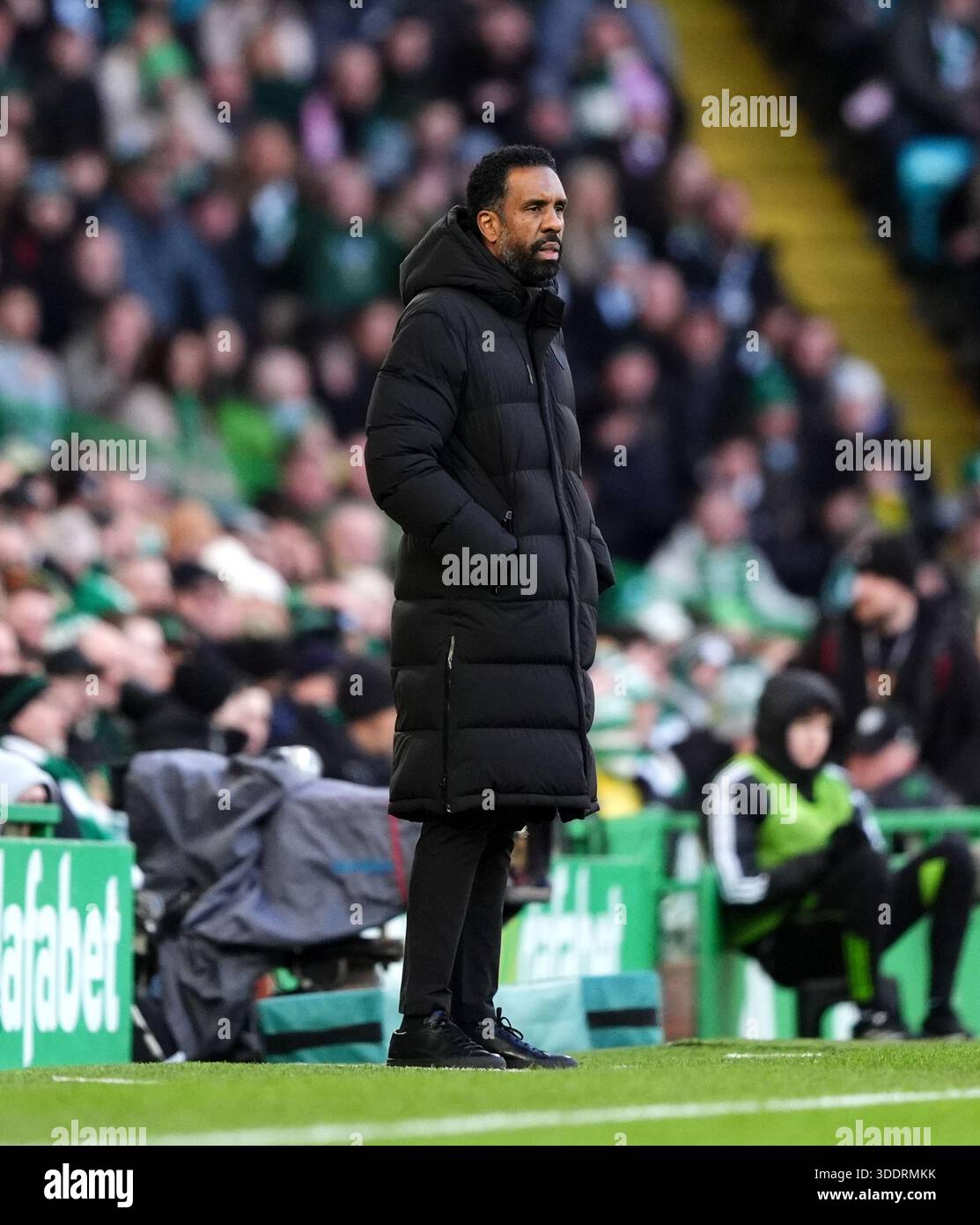 Celtic manager Wilfried Nancy reacts on the touchline during the ...