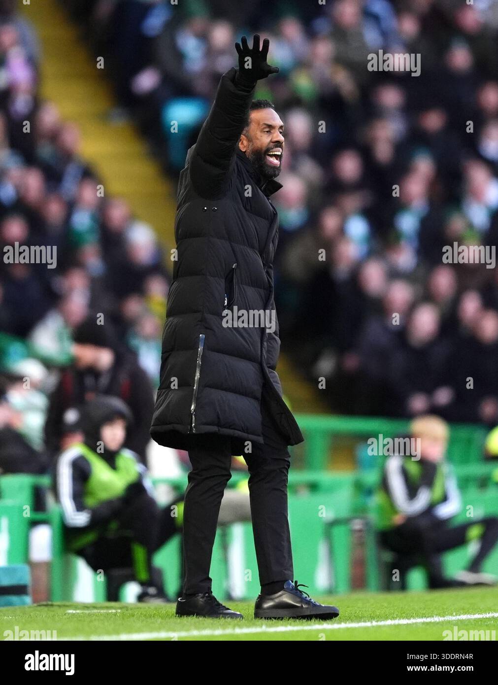 Celtic manager Wilfried Nancy on the touchline during the William Hill ...