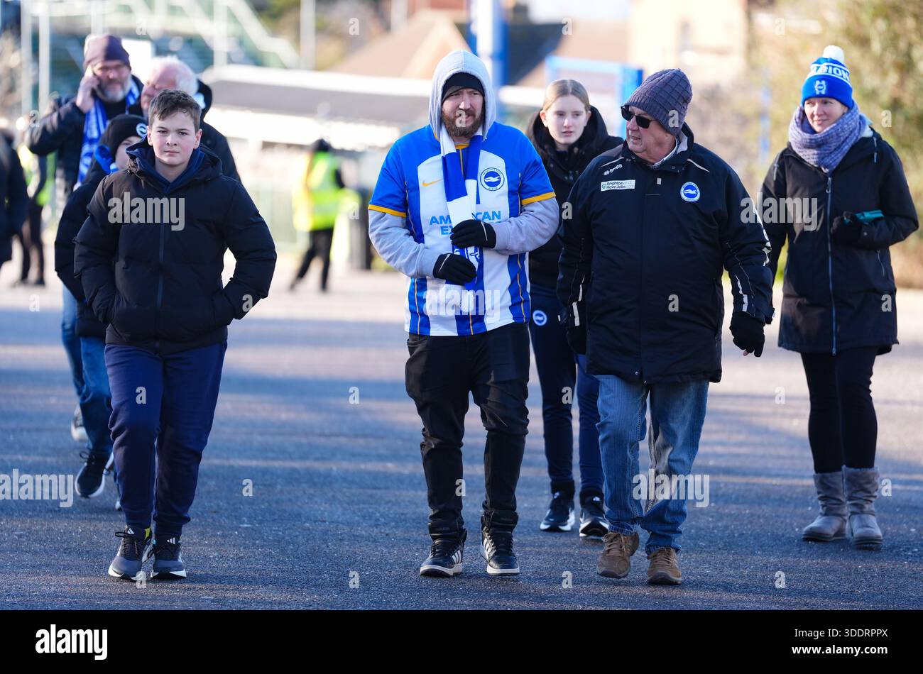 Brighton fans arrive for the Premier League match at the American ...