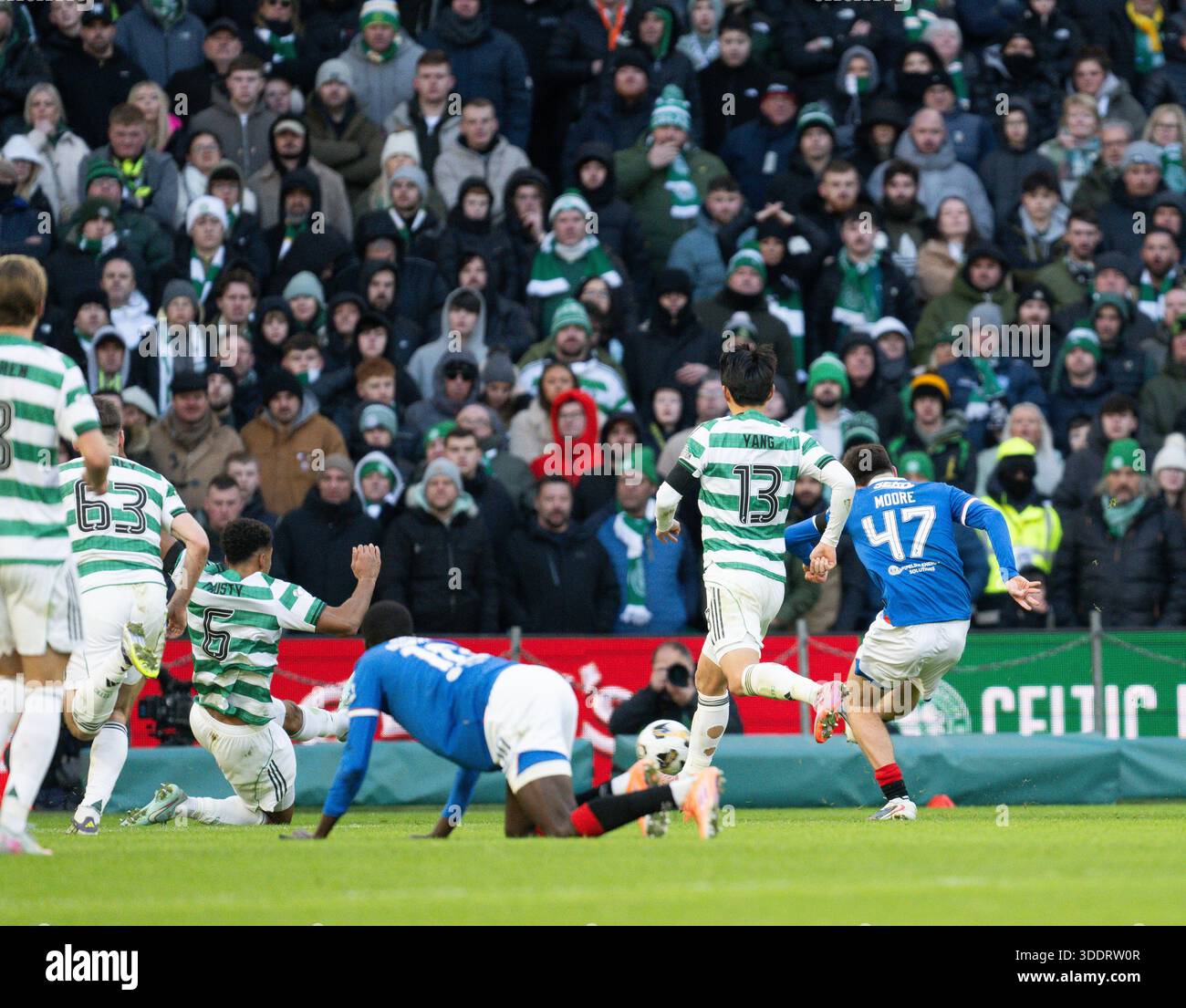 GLASGOW, SCOTLAND - JANUARY 03: Rangers' Mikey Moore Scores to make it ...