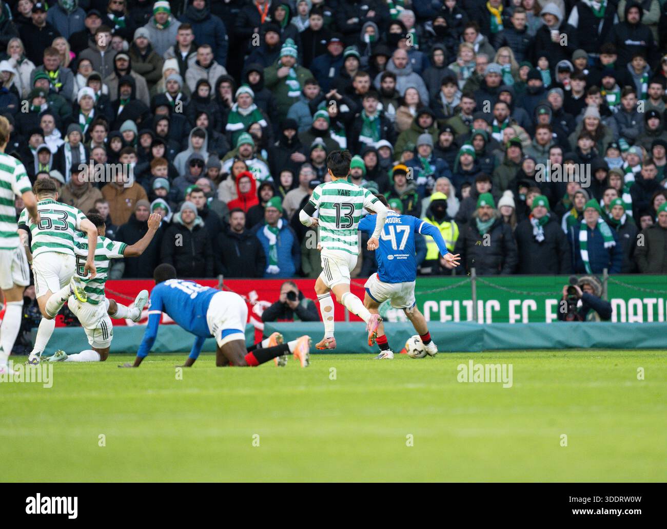 GLASGOW, SCOTLAND - JANUARY 03: Rangers' Mikey Moore Scores to make it ...