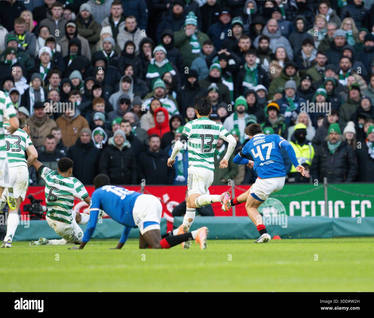 GLASGOW, SCOTLAND - JANUARY 03: Rangers' Mikey Moore Scores to make it ...